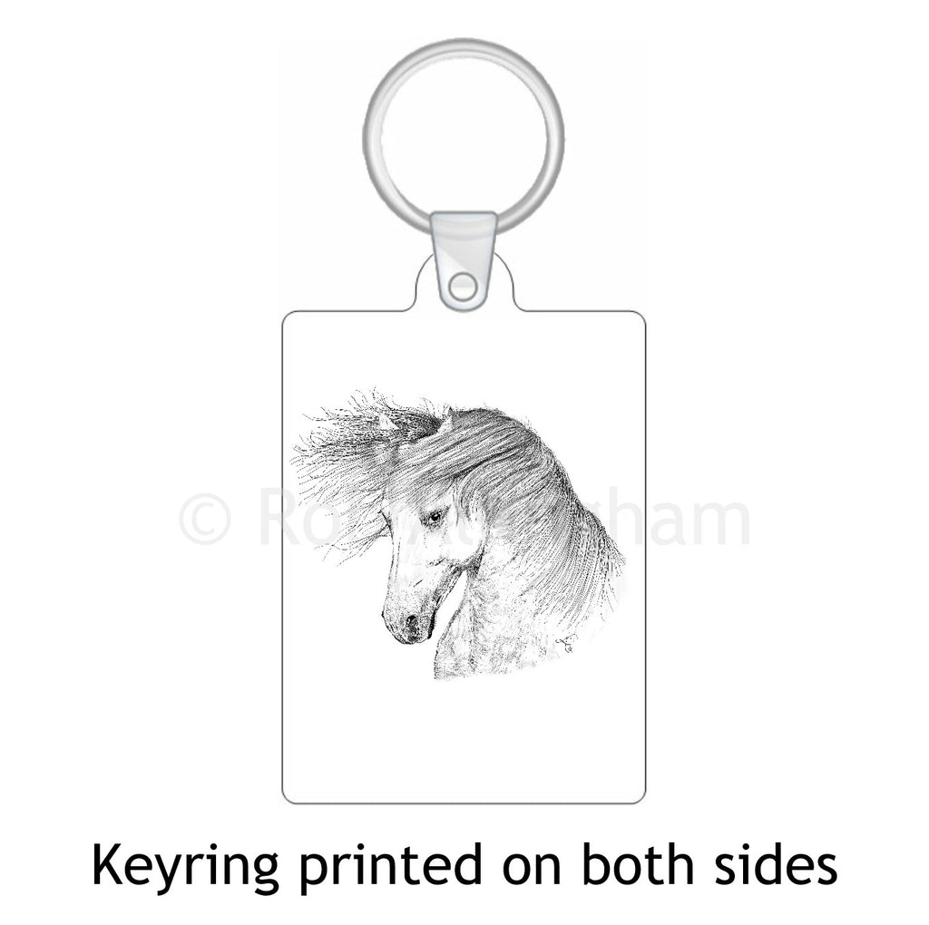 Horse with mane in breeze, a fine art illustration by Rob Allingham ...